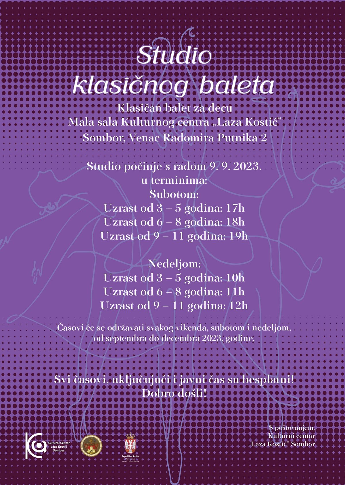 Studio klasičnog baleta - Kulturni centar Laza Kostić Sombor